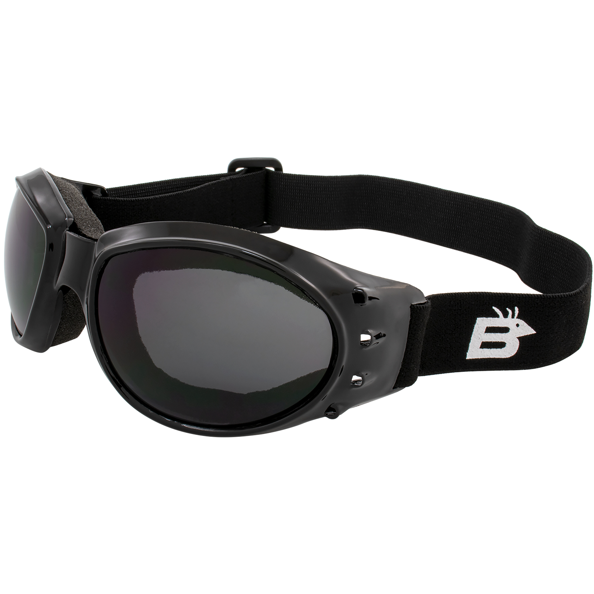 Black Frame Motorcycle Biker Jet Ski Goggles with Smoke Lenses Anti-Fog ...