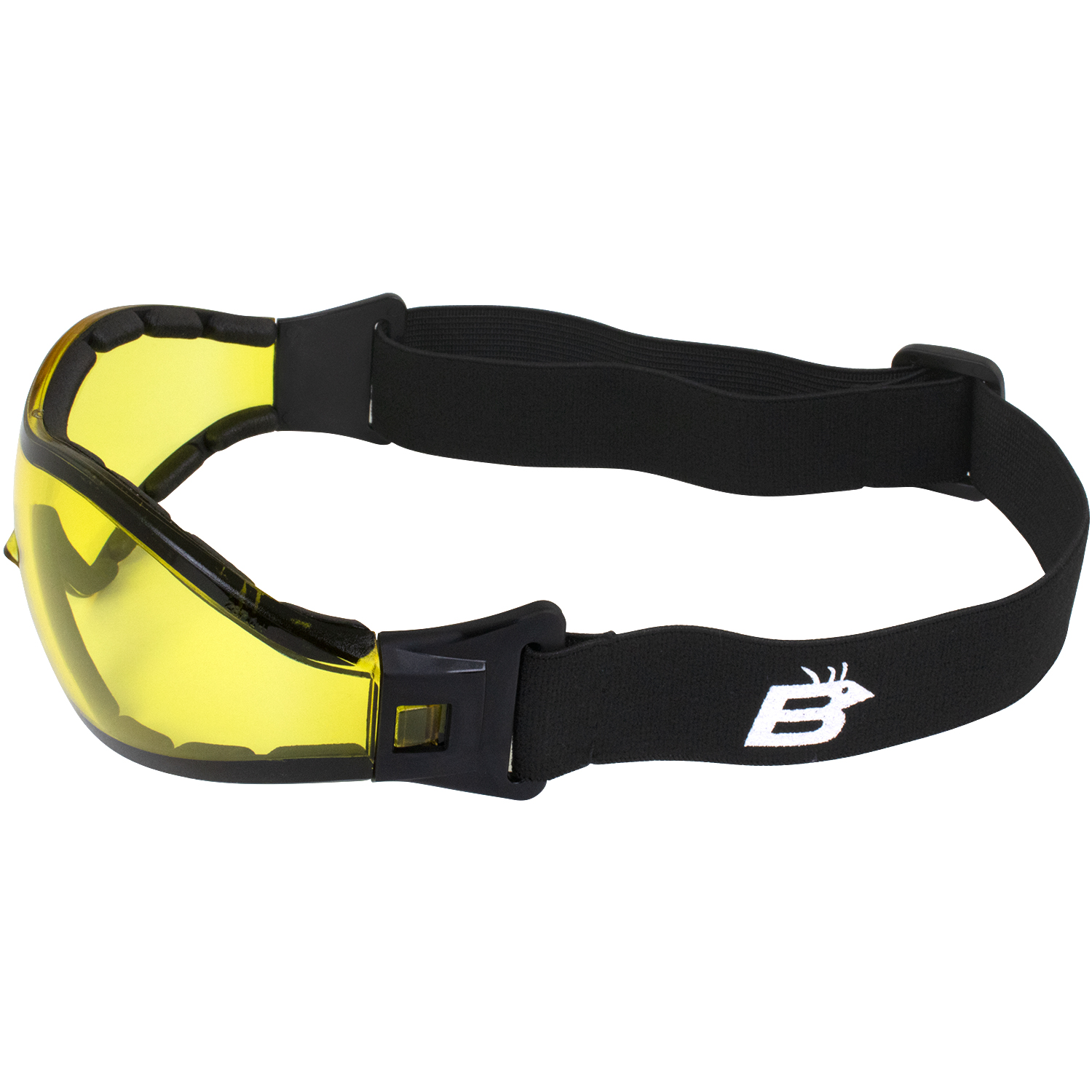 3 Birdz Boogie Black Padded Safety Goggles Clear Smoke + Yellow Anti ...
