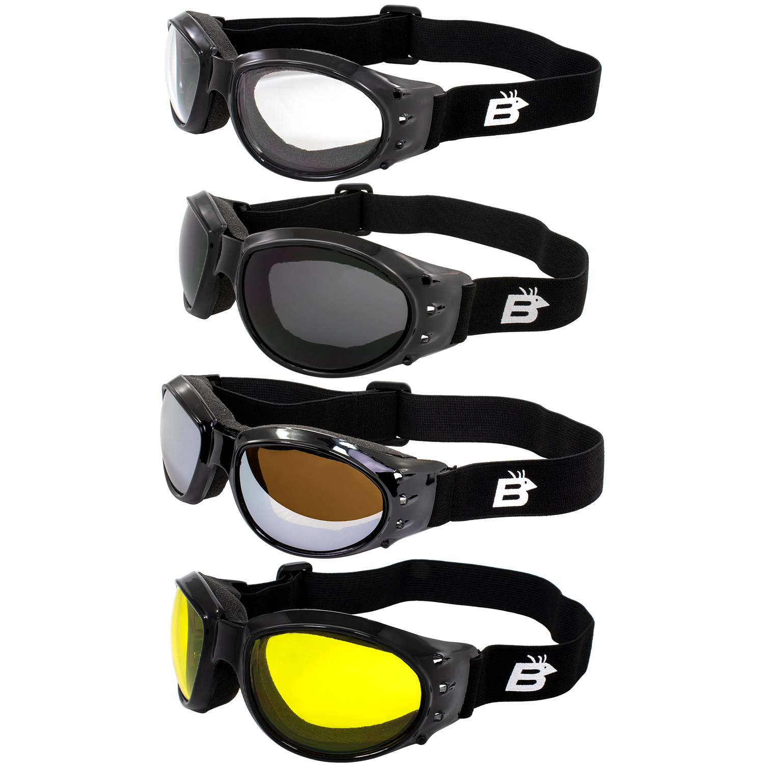 4-Pack Birdz Eagle Red Baron style Padded Goggles for Day & Night ...
