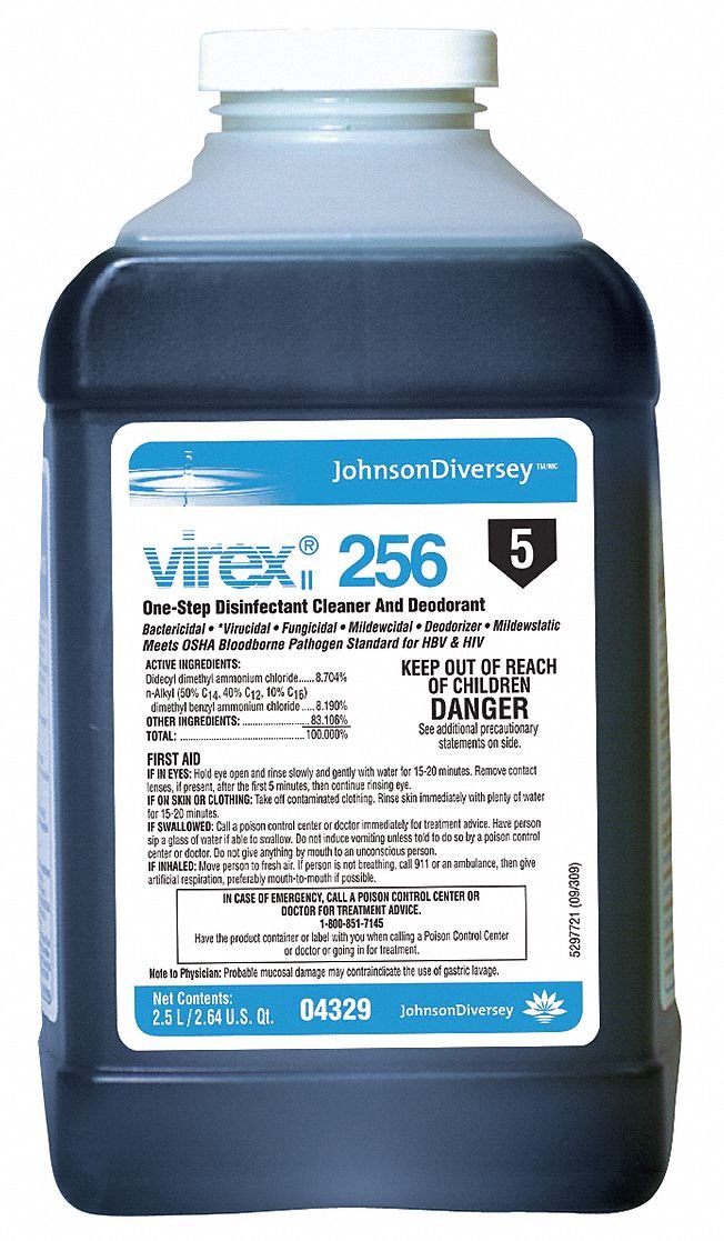 Diversey 04329 J-Fill Virex ll 256 Chemical Disinfectant 2.5 Litter | 2 ...