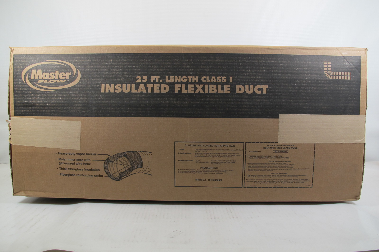 Master Flow 10 in. x 25 ft. Flexible Insulated Air Duct F6IFD10X300 R6 ...