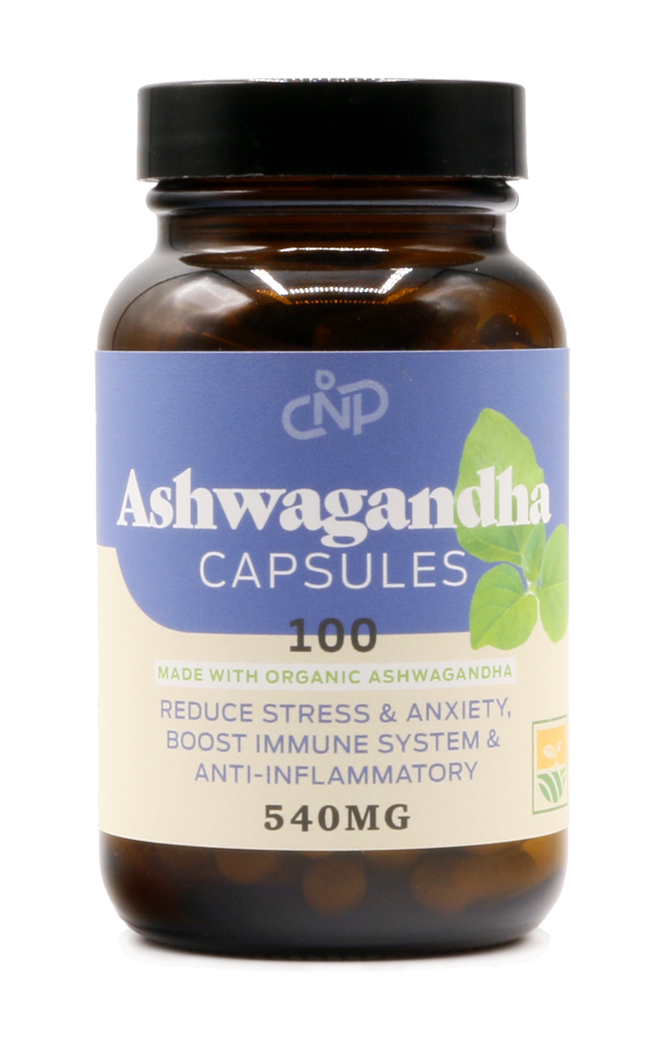 Organic Ashwagandha Capsules - 100 Capsules 540mg Pure Ashwagandha ...