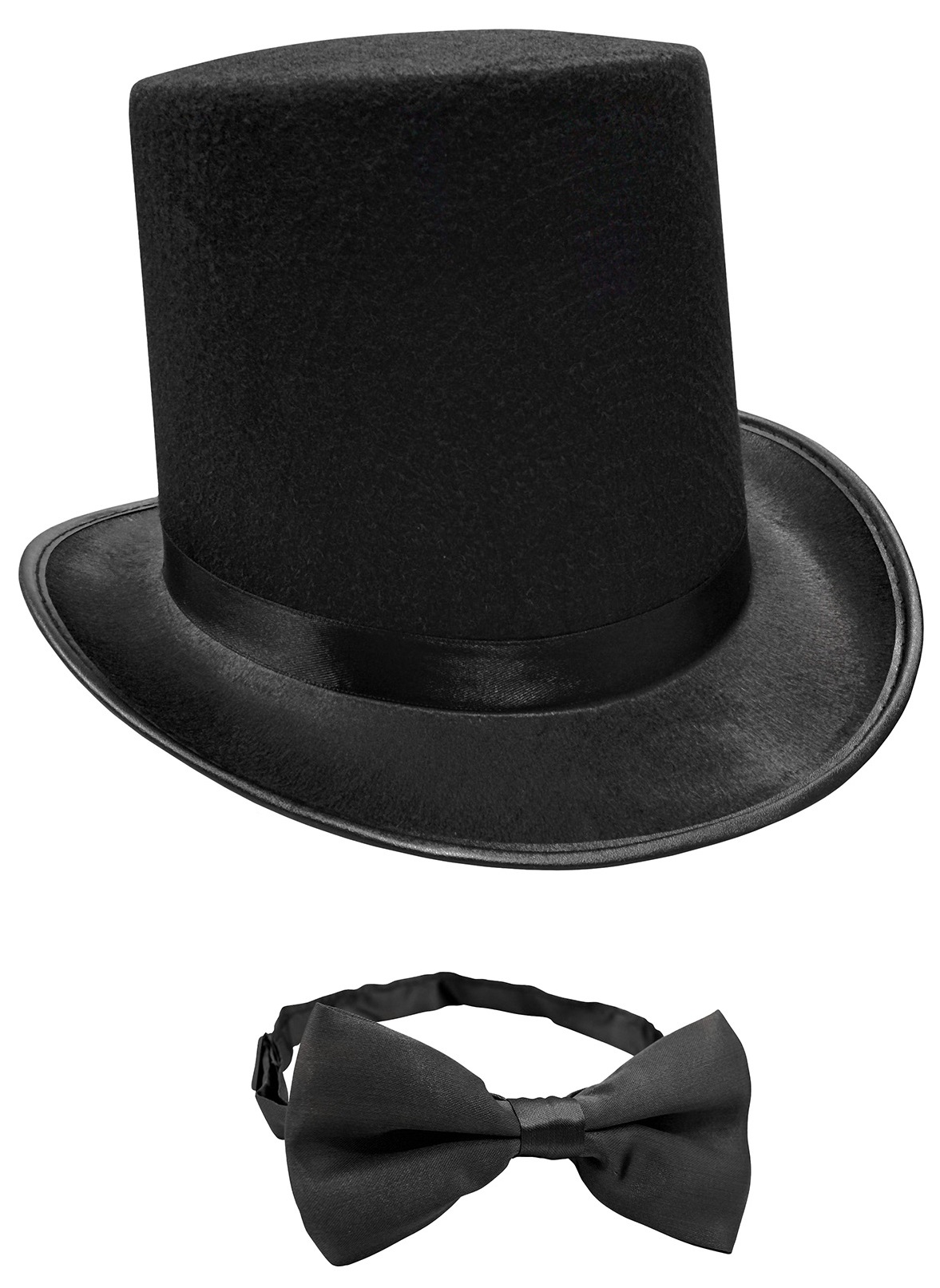 Adult 6 Inch Felt Top Hat Matching Bowtie Formal Cosplay Costume ...
