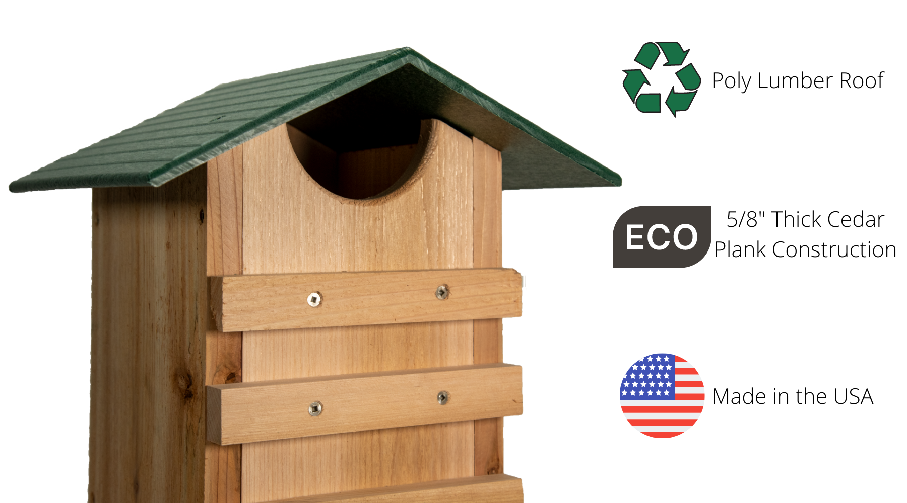 JCs Wildlife Screech Owl or Saw-Whet Owl House Cedar Nesting Box with ...