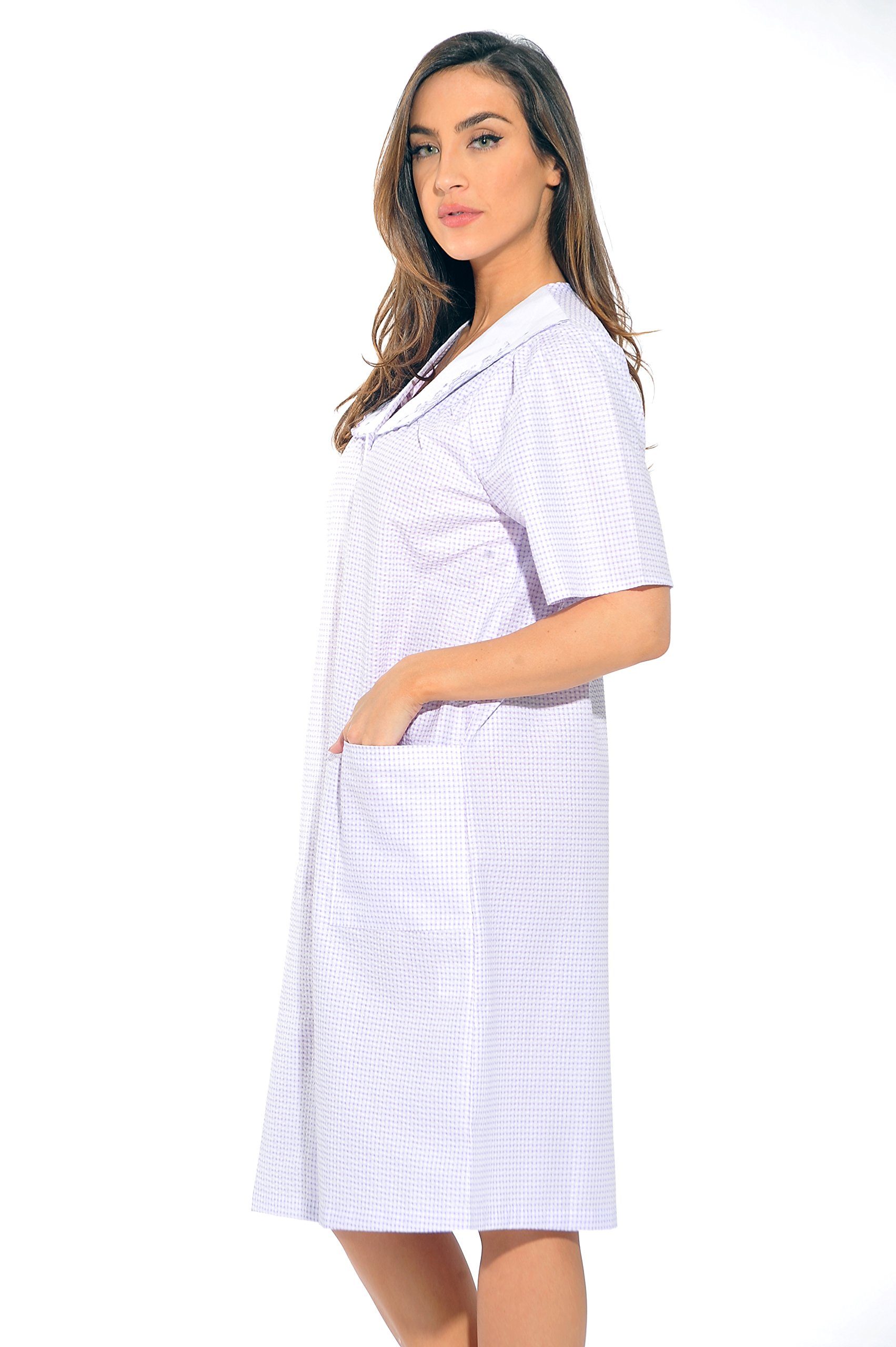 Dreamcrest Women Short Sleeve Housecoat - Comfortable Loungewear for ...