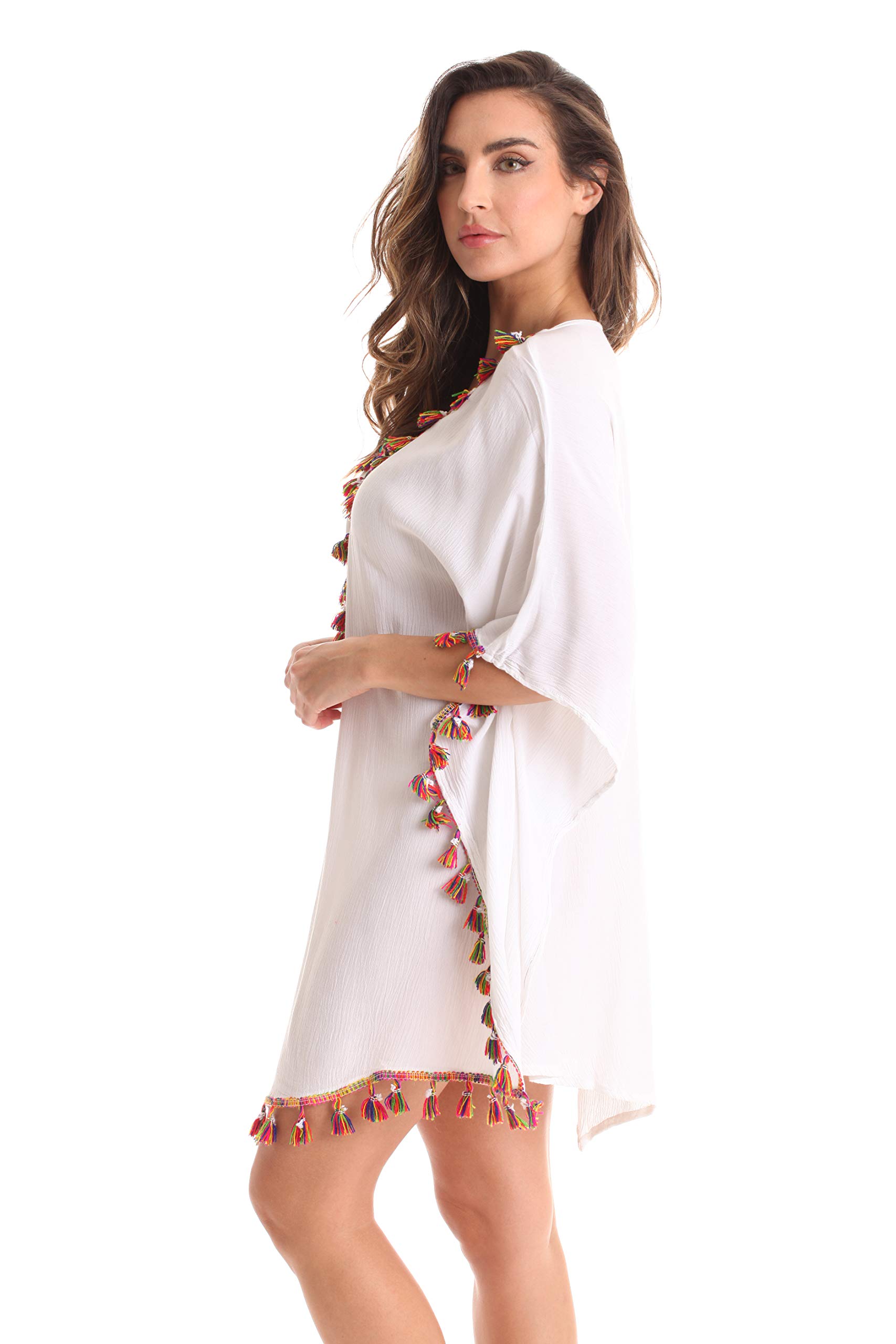 Riviera Sun Ladies Short Caftan Dresses for Women 21974-WHT-XL | eBay