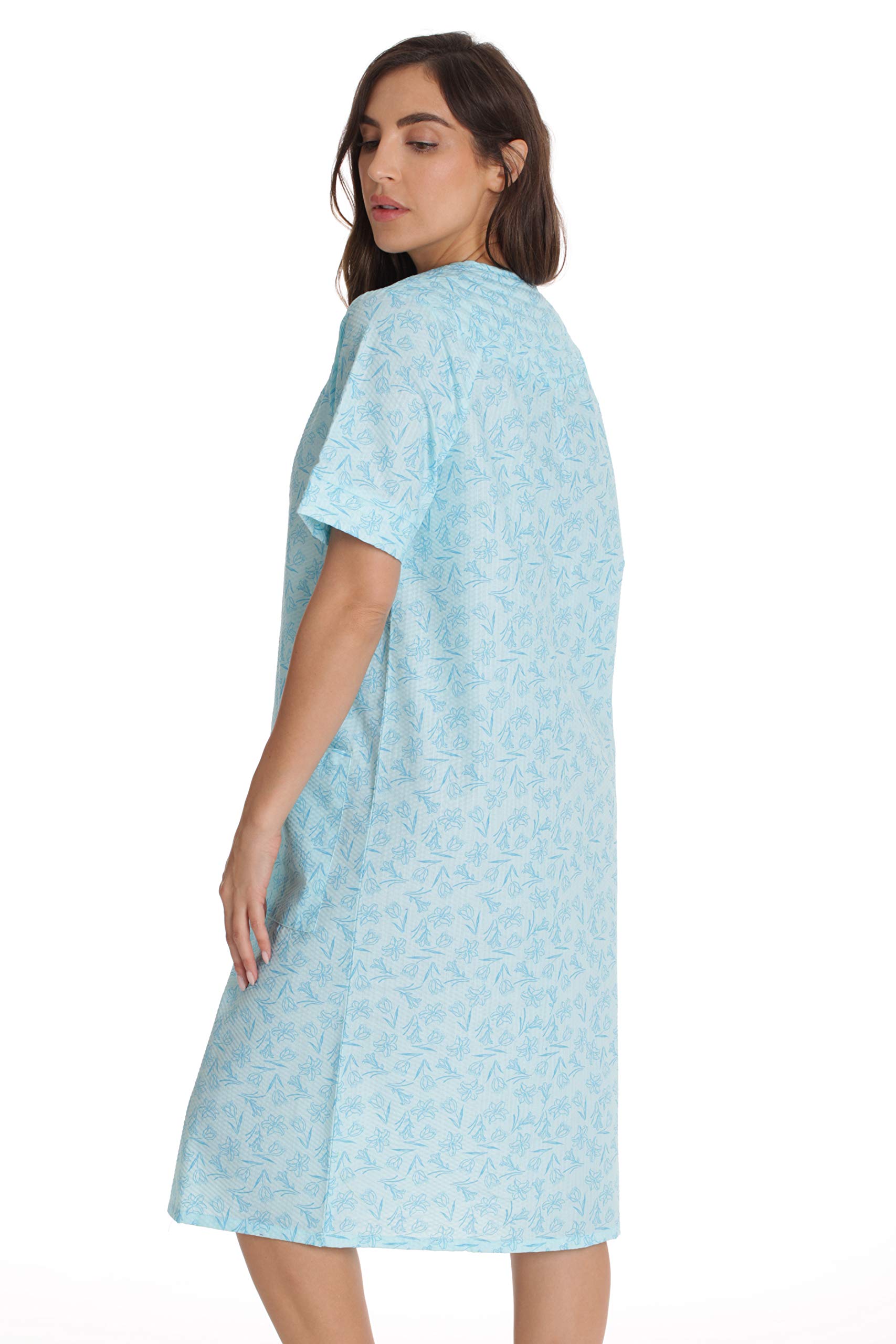Dreamcrest Women's Seersucker Housecoat Duster - Short Sleeve Snap ...