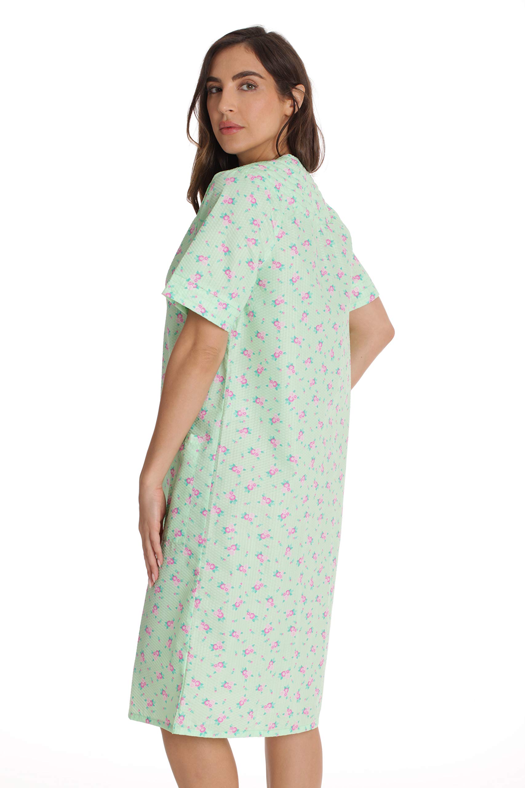 Dreamcrest Women's Seersucker Housecoat Duster - Short Sleeve Snap ...