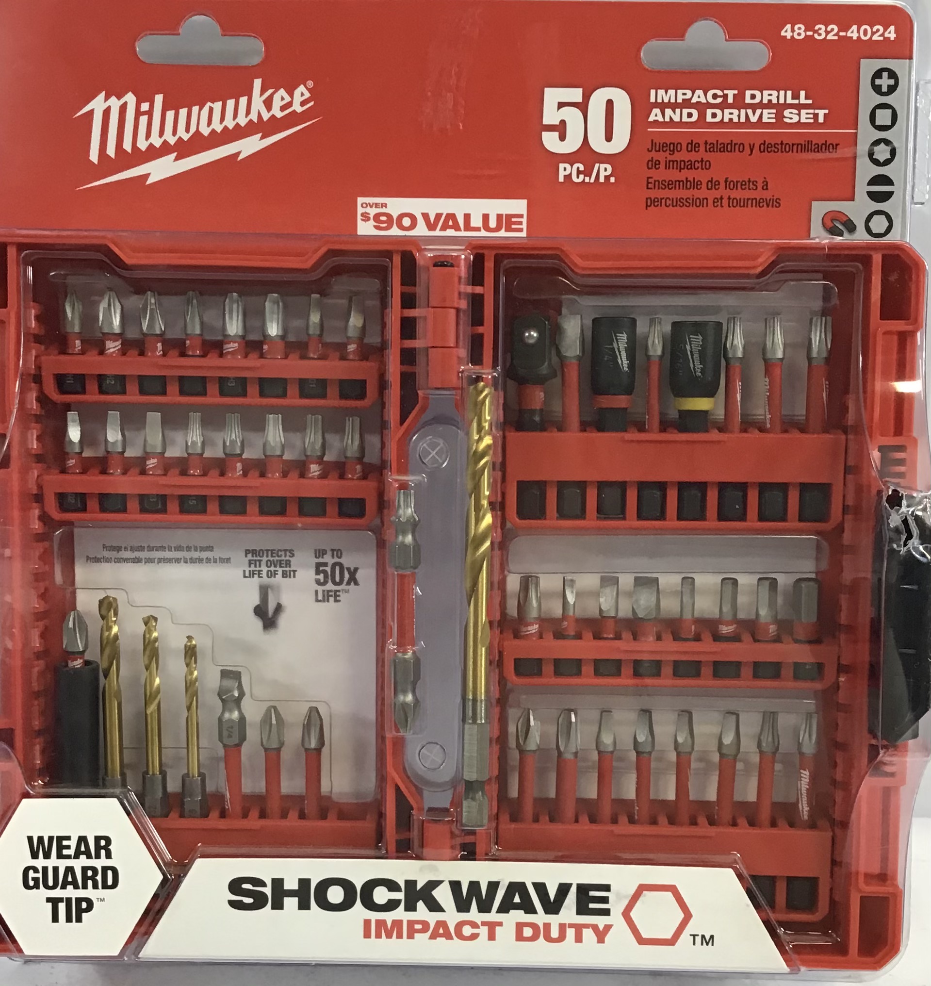 Milwaukee 48 32 4024 50 Piece Shockwave Impact Duty Drill And Drive Set