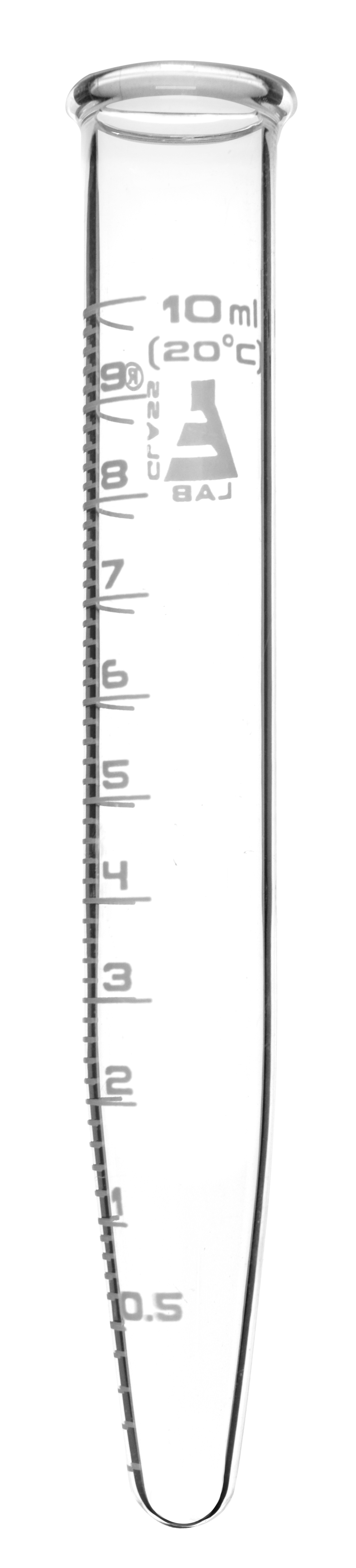 Graduated Centrifuge Tube, 10ml - Borosilicate Glass, 0.2ml Grad ...