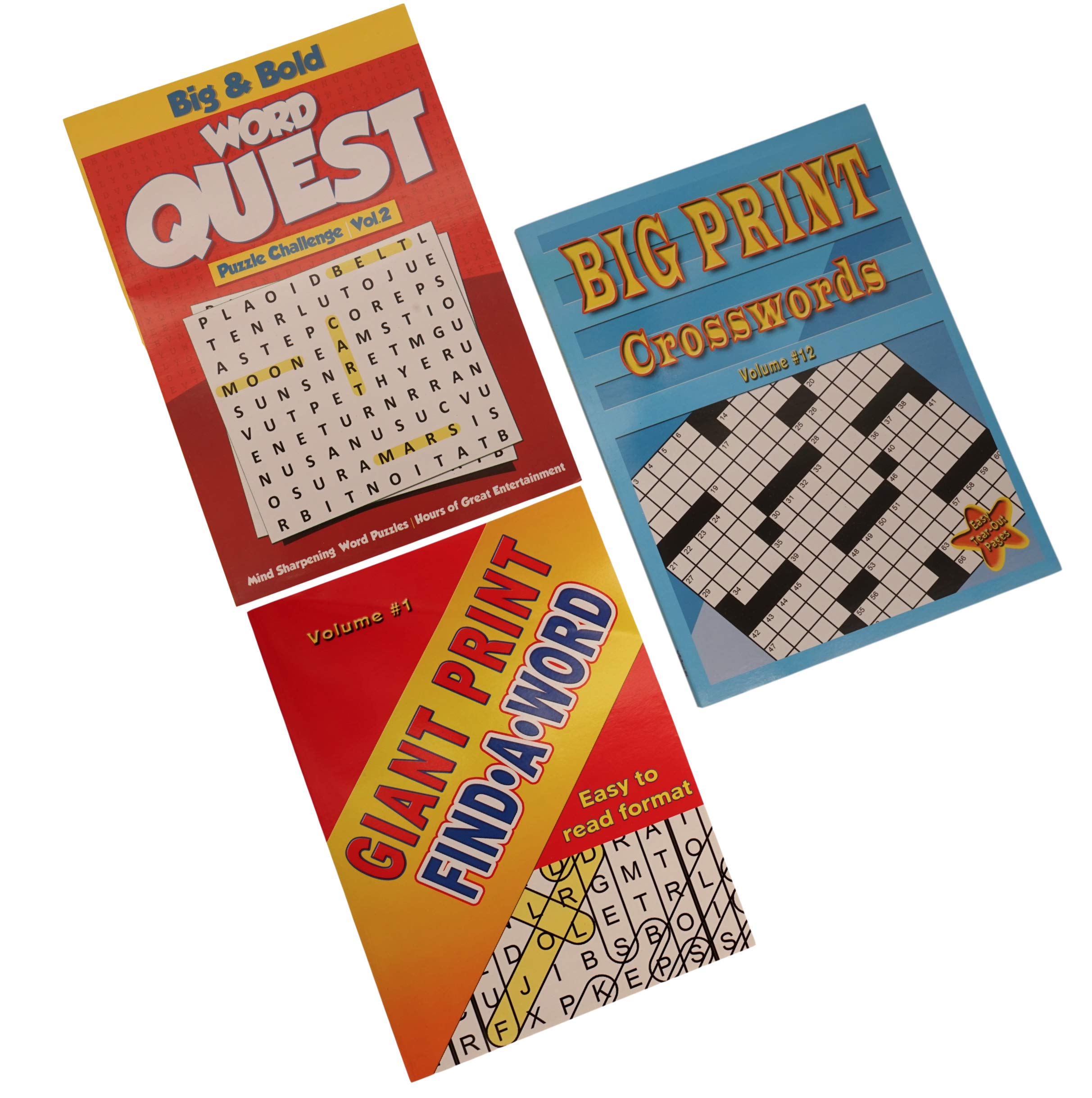 Large Print Puzzle Books (3 Pack) Word Quest Vol 2, Big Print ...