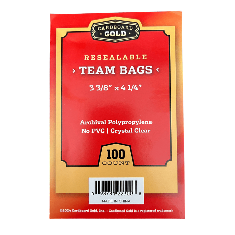 CBG 1000 ct Resealable Sports Card Team Set Bags Cardboard Gold FREE ...