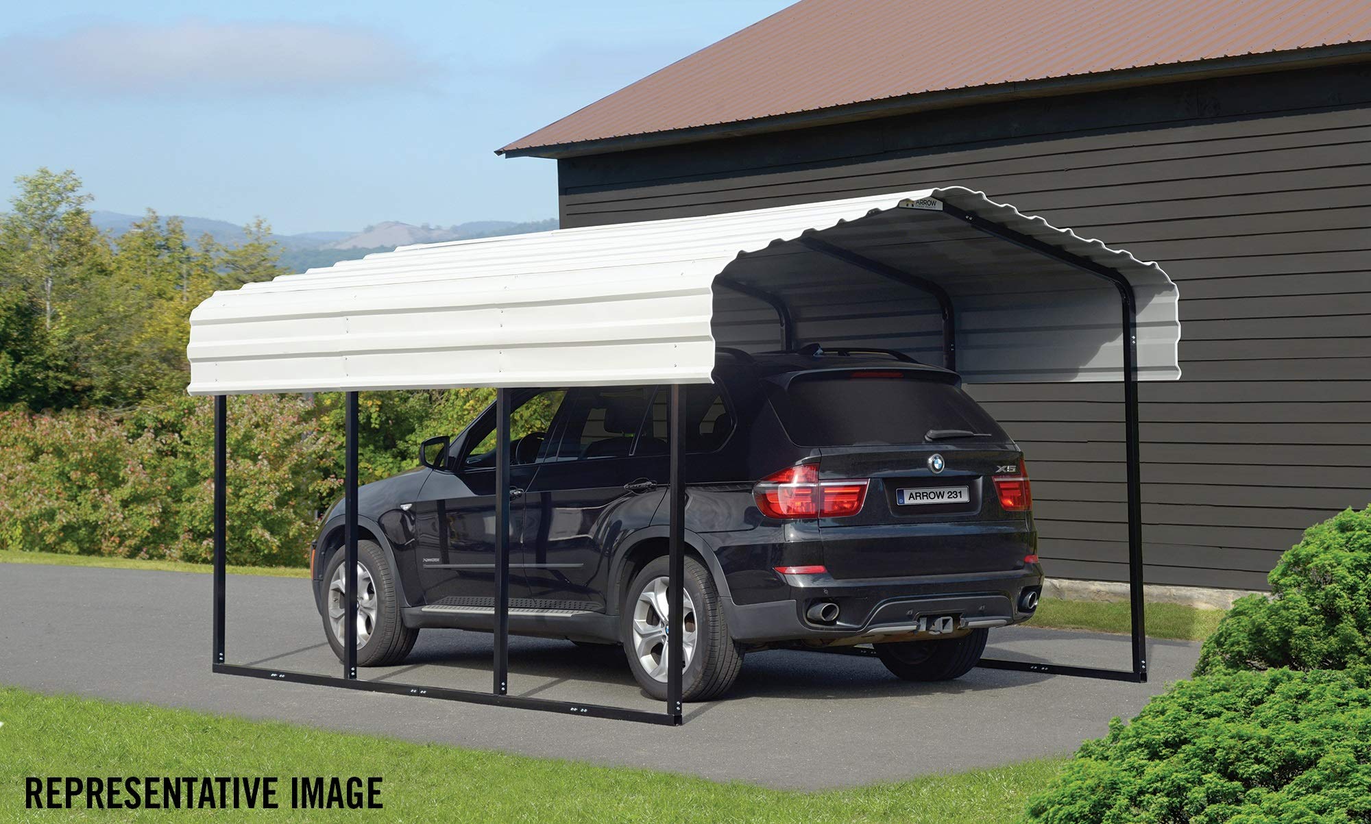Arrow CPH102007 Steel Carport Ft Galvanized 10 X 20 X 7 Black Arrow CPH102007 Steel Carport Ft Galvanized 10 X 20 X 7 Black