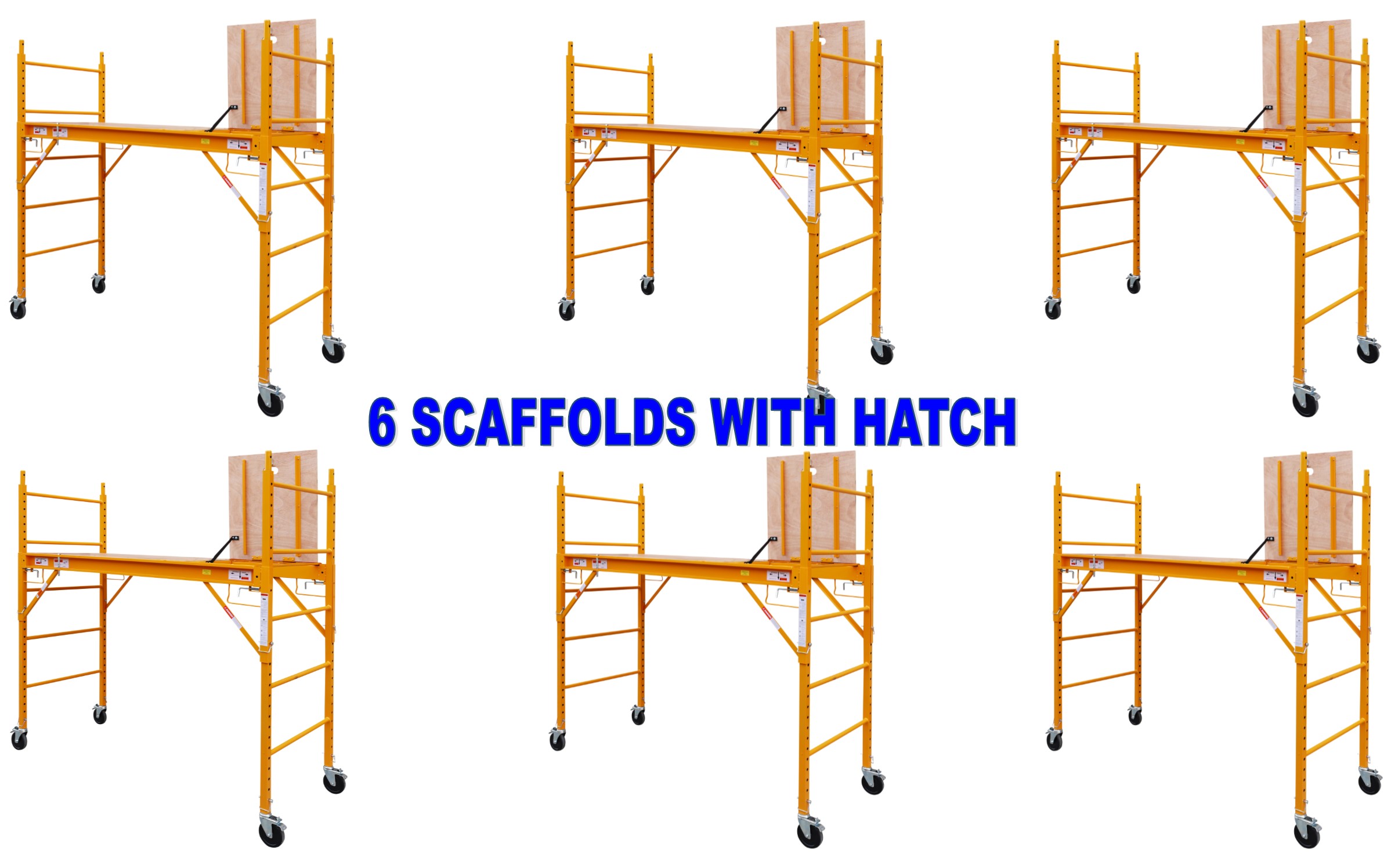 6 Complete Sets of 6 Foot Multi Purpose Rolling Scaffolding 1000-LB ...