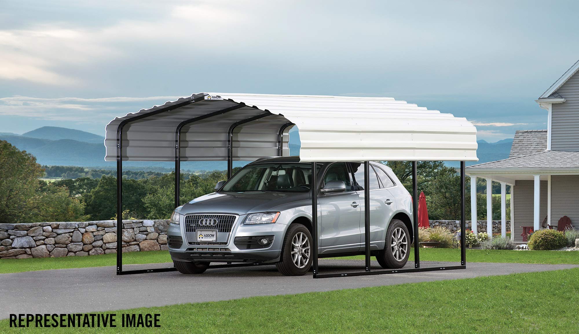Arrow CPH102007 Steel Carport Ft Galvanized 10 X 20 X 7 Black Arrow CPH102007 Steel Carport Ft Galvanized 10 X 20 X 7 Black