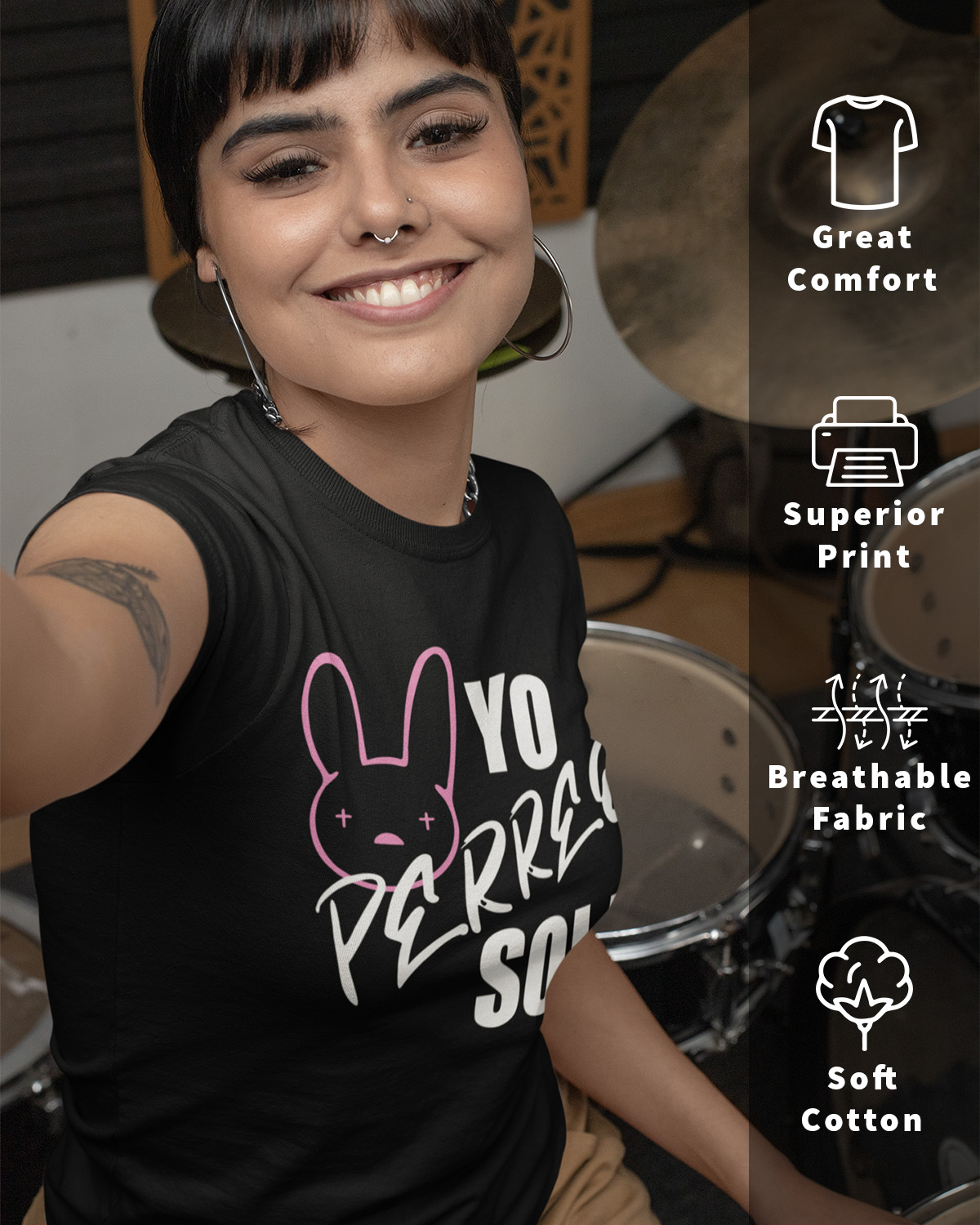 ShirtBANC Yo Perreo Sola Womens Shirt Spanish Music Tee | eBay