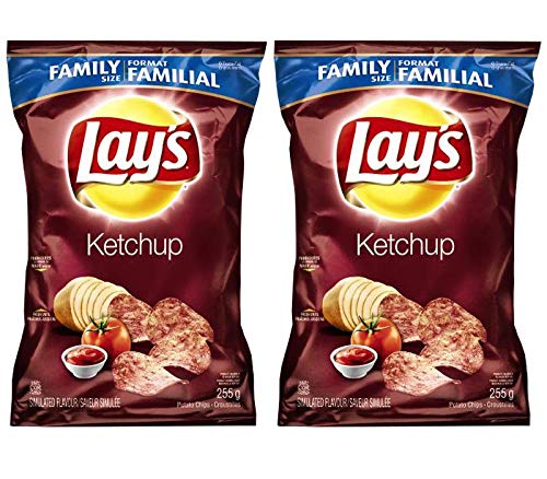 Lays Potato Chips, Ketchup, Large Family size - 2 Pack {Imported from ...