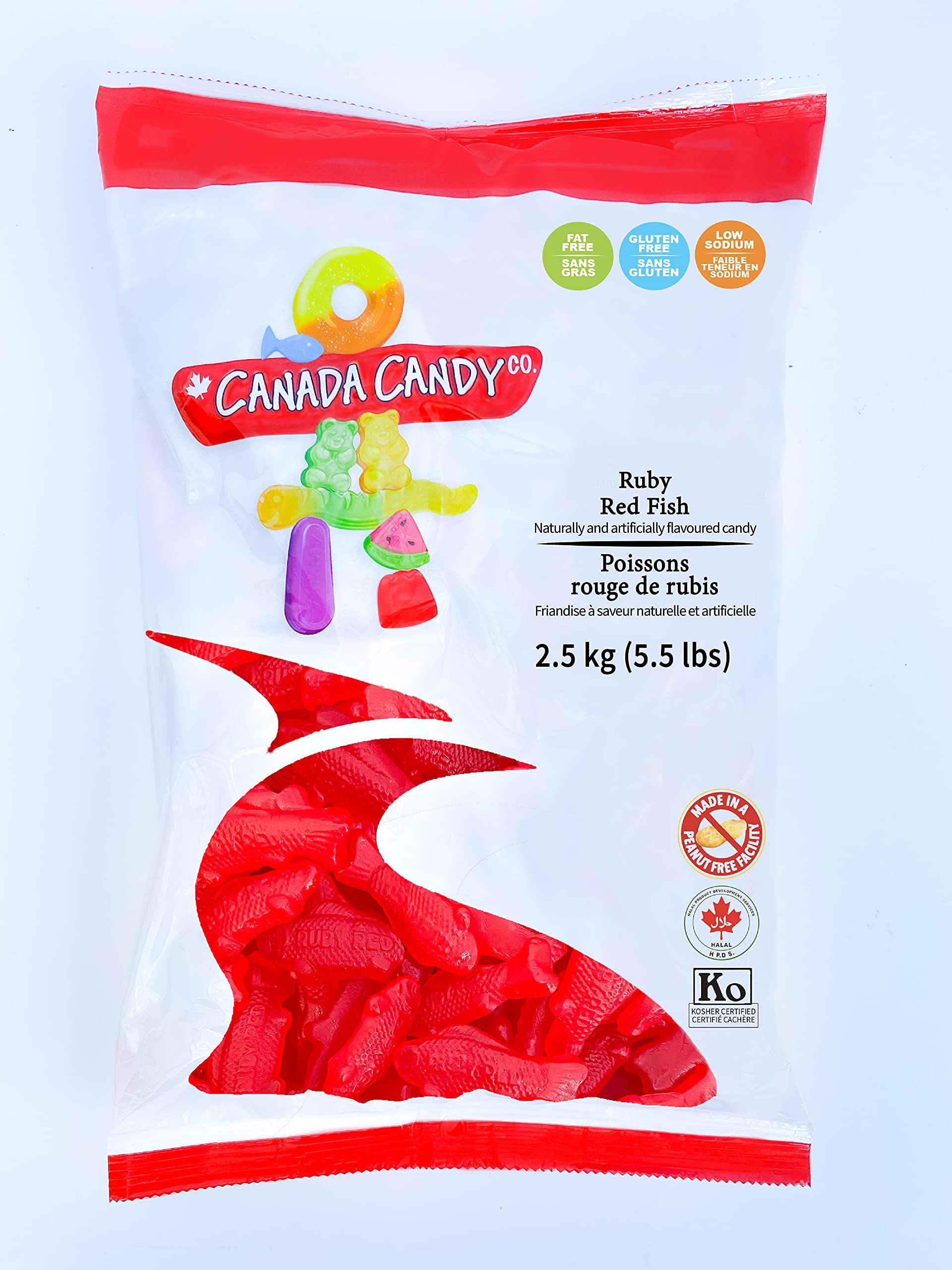 Canada Candy Ruby Red Fish Gummy Candy, 2.5 kg (5.5 lbs) {Imported from ...