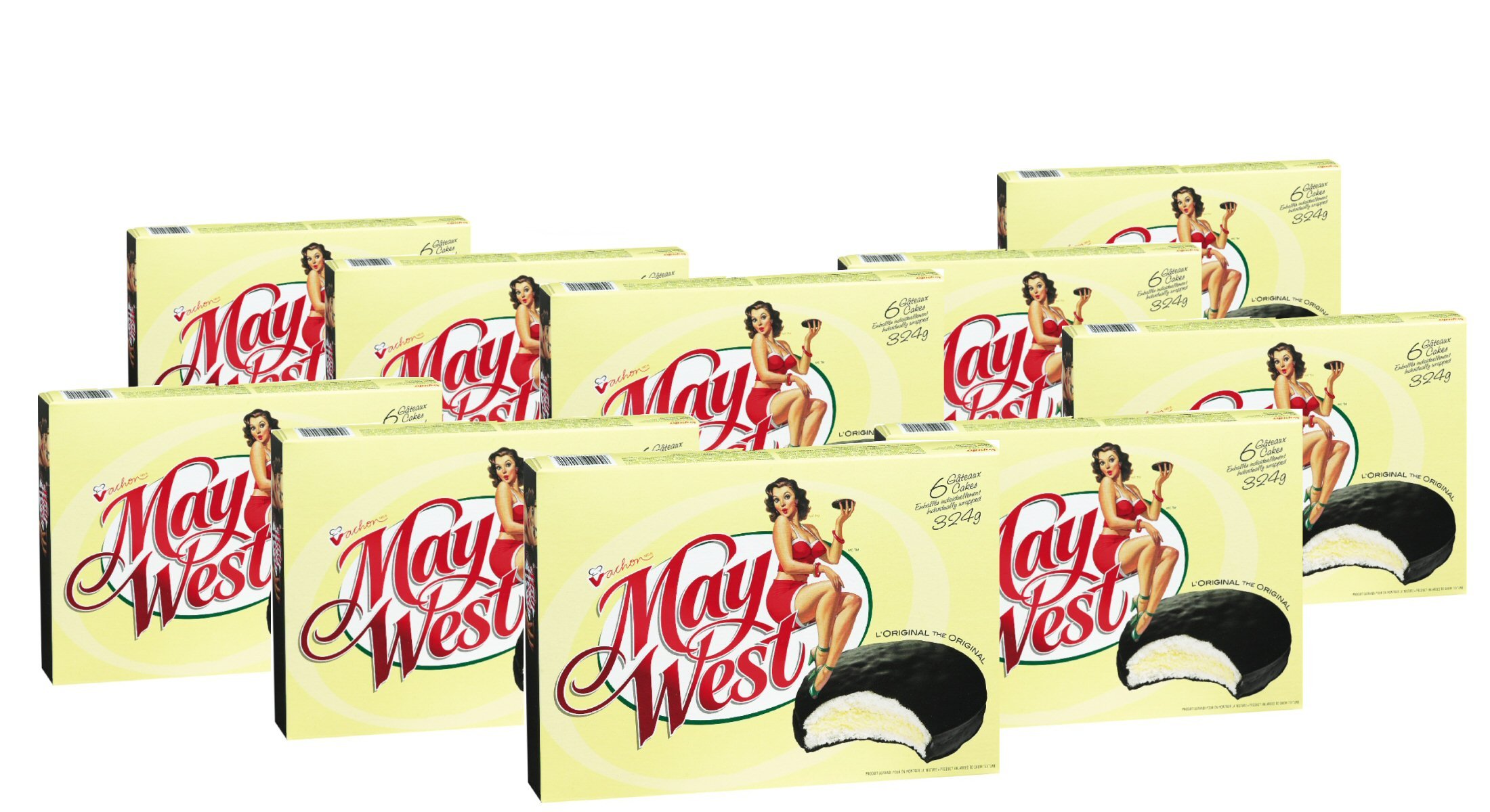 (10 Boxes) 6 Cakes Vachon May West Cakes, 324g/11.4oz. Each {Canadian ...