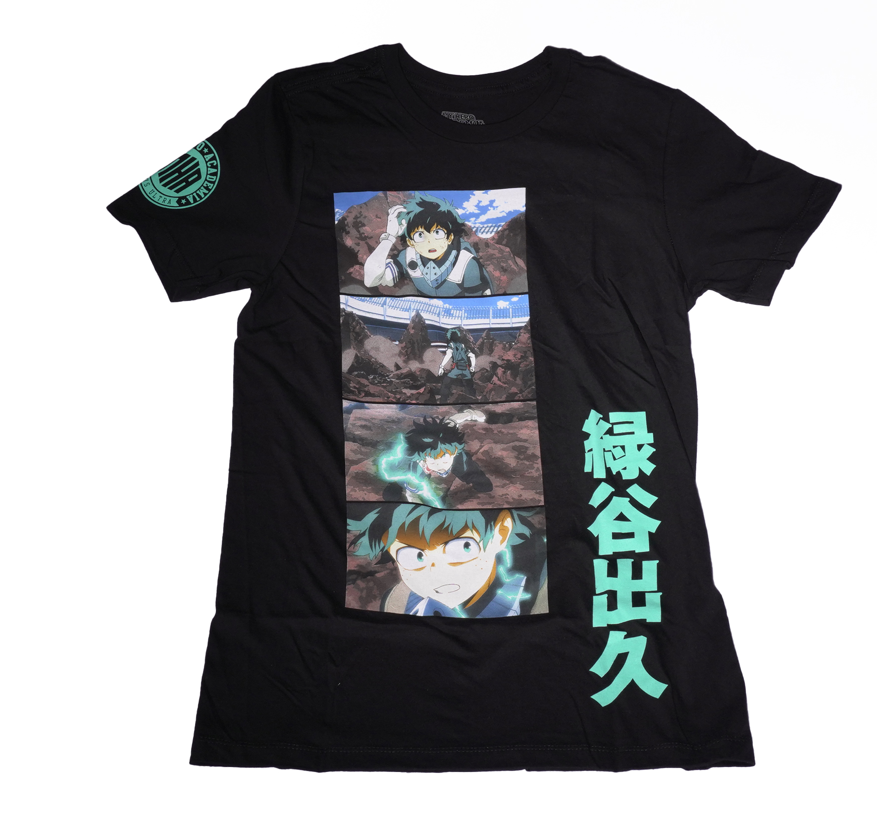 My Hero Academia New Adult T-Shirt - Deku Panels & Kanji Images | eBay