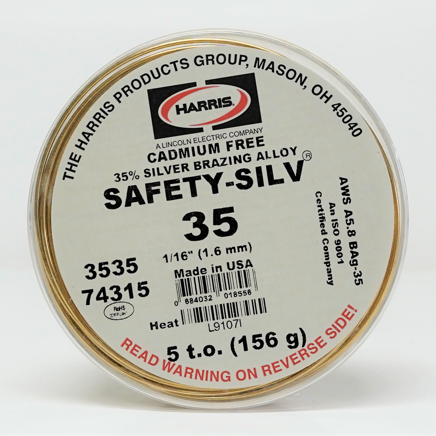 74315 Harris Safety-Silv 35 35% Silver Solder Brazing Alloy 5 Troy ...
