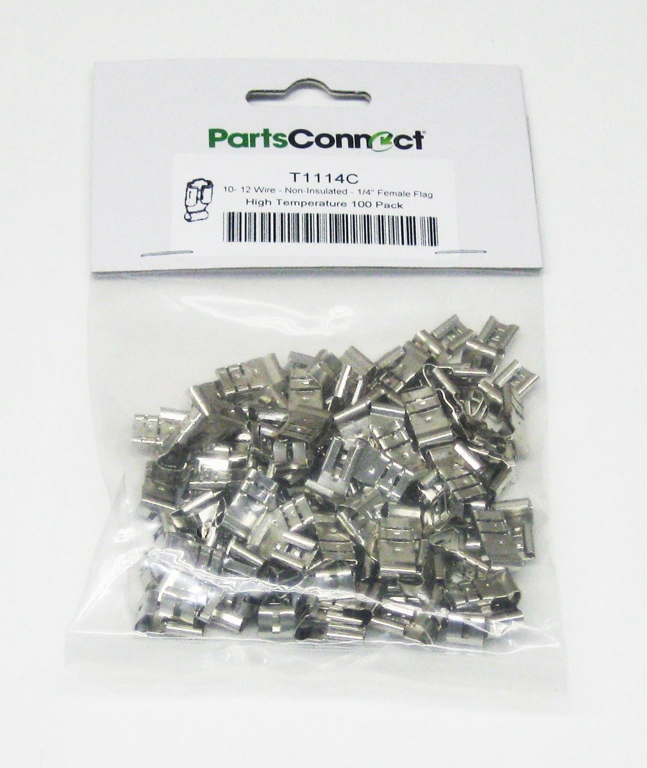 Wire Connector Terminals Hi Temp Female 1/4" 90 Degree 10-12 Wire 100 ...