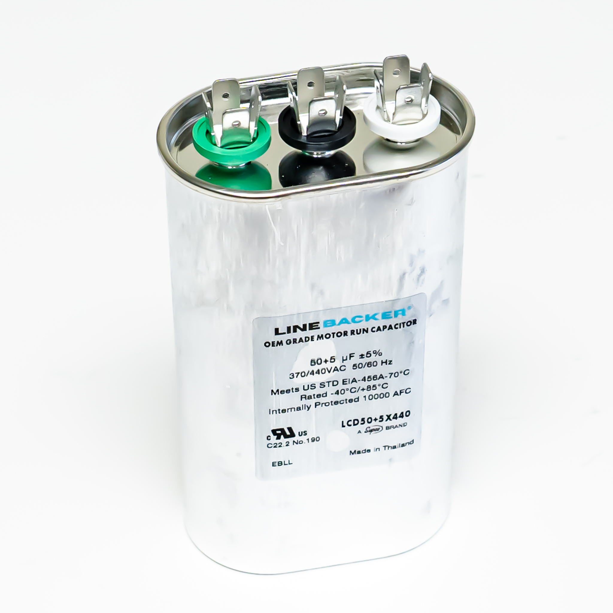 Capacitor 50/5 Supco LCD50+12.5X440R Dual Run Capacitor - 50+12.5 MFD ...